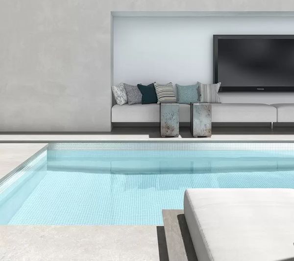 Pool mosaic series SHELL, composition WHITE 25X25mm VIDREPUR